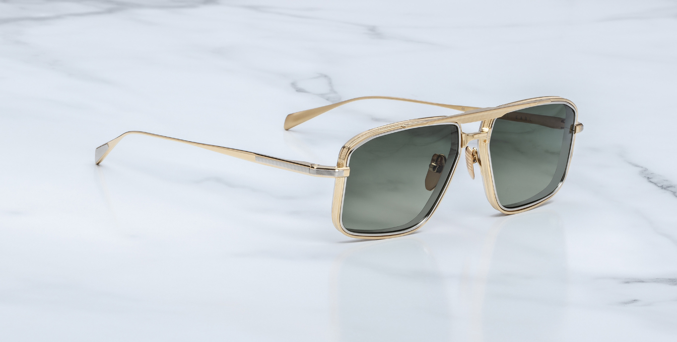 Jacques Marie Mage Earl Musket Sonnenbrille in Gold und Silber ...
